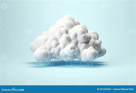 Cloudy 3d Animation On White Generative By Ai Stock Illustration