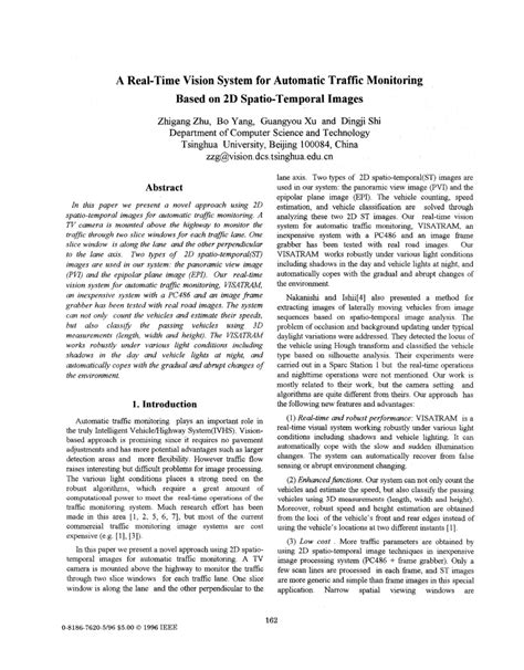 Pdf A Real Time Vision System For Automatic Traffic Monitoring Based