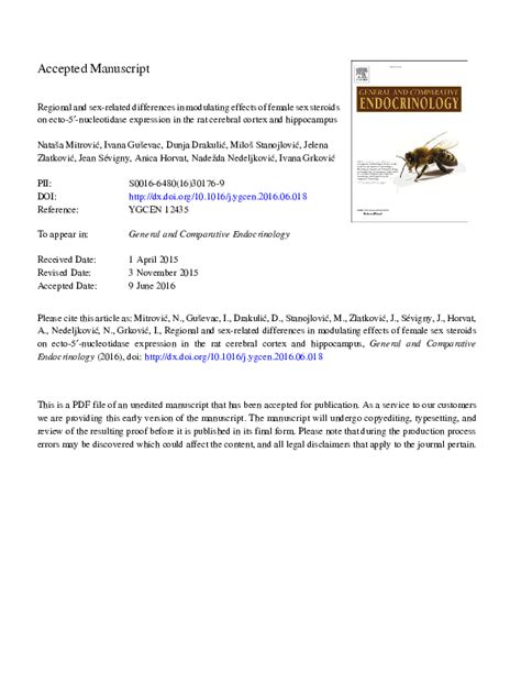 Pdf Regional And Sex Related Differences In Modulating Effects Of Female Sex Steroids On Ecto