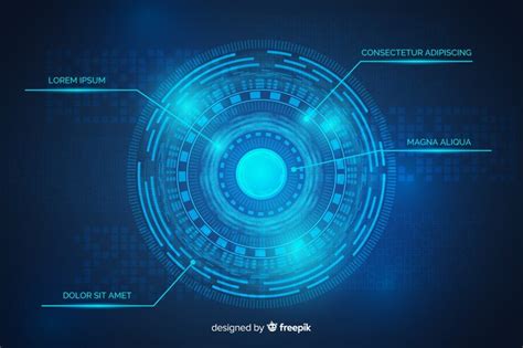 블루 추상 기술 배경 무료 벡터
