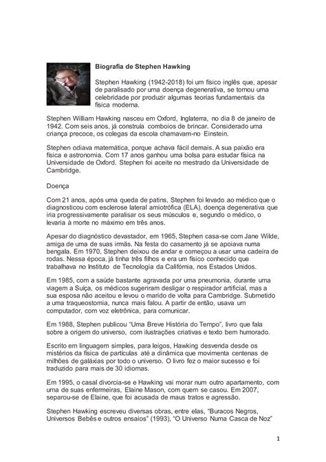 Biografia De Stephen Hawking Pdf
