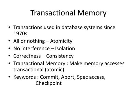Ppt Transactional Memory Powerpoint Presentation Free Download Id