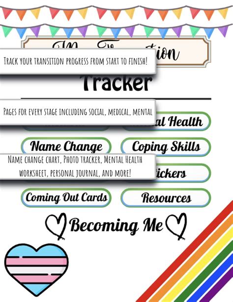 Transgender Gender Transition Tracker Digital Goodnotes Guide Etsy Uk