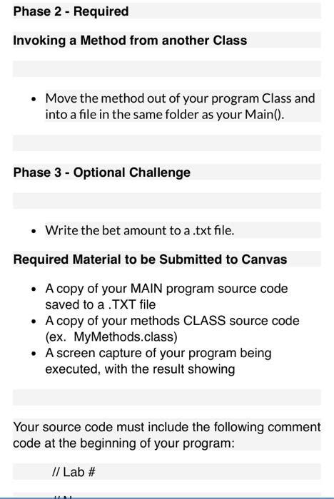 Solved Purpose To Practice Writing And Invoking Methods