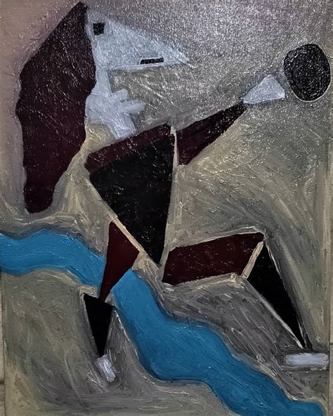 Картина Девушка над рекой Холст Масло 2022 г