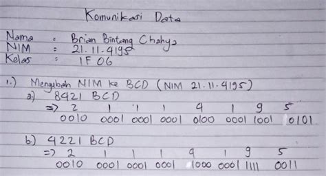 Tugas Komunikasi Data Mengubah Bilangan Desimal Binary Code