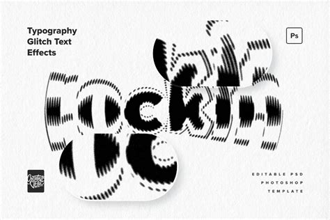 Typography Glitch Text Effect Mockup Premium And Free Psd Mockup Store