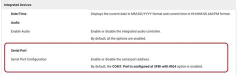 Bios Option To Disable Com Port Not Available On Optiplex 7000 Dell Us