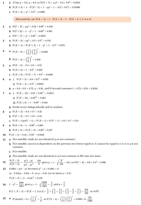 9709 S1 Binomial And Geometric Distributions Exercise 3 Worked Solutions Maths With David