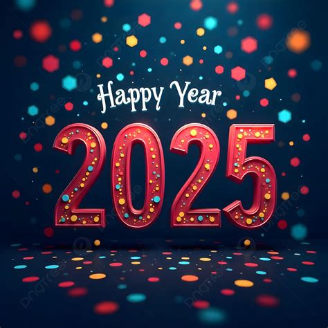 3d 텍스트 새해 복 많이 받으세요 2025 떨어지는 화려한 색종이 조각으로 둘러싸여 있습니다 새해 3d 텍스트 새해 복 많이 받으세요 2025 배경 일러스트 및 사진