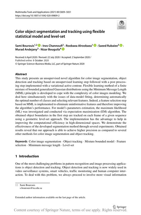 color object segmentation and tracking using flexible statistical model