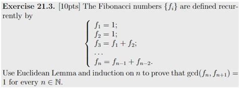 Solved Exercise 213 10pts The Fibonacci Numbers H Are