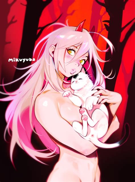 Rule 34 1girls Chainsaw Man Cleavage Demon Girl Demon Horns Female Female Only Hugging Light