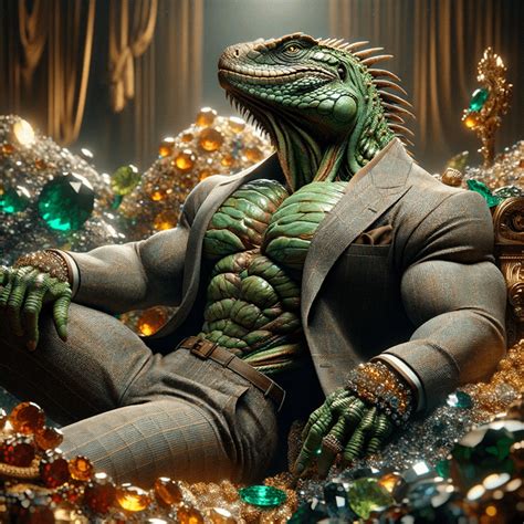 Green Lizards Of Fortune Revel In The Riches Of The Green Lizard Of