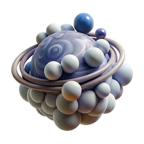 Abstract 3d Render Swirling Sphere With Orbiting Spheres 56552024 Png
