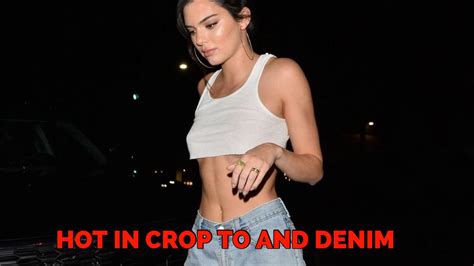 Throwback Kendall Jenner Hot White Crop Top Denim Jeans Look Absolutely Hot