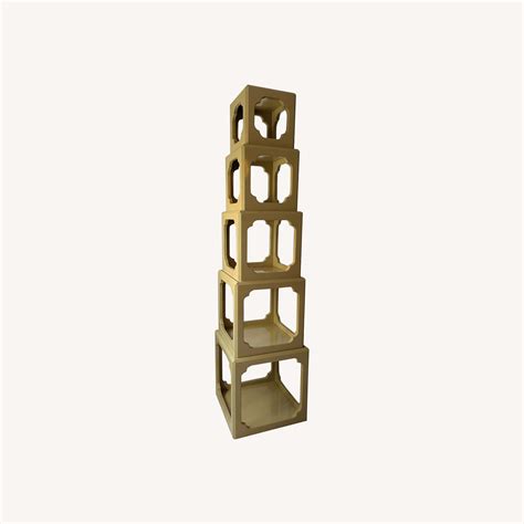 Modern Asian Lacquered Stackable Cube Tables Aptdeco