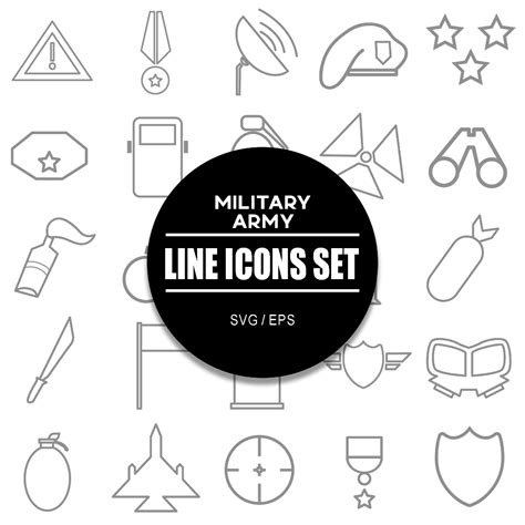 Military Army Icon Set Masterbundles