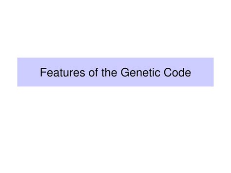 Ppt Genetic Code Powerpoint Presentation Free Download Id 3390387