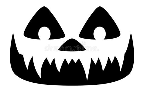Halloween Pumpkin Face Spooky Sharp Teeth Stock Vector Illustration