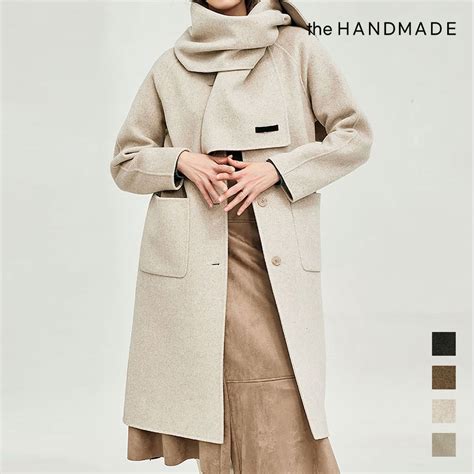 포스티 더핸드메이드 울 핸드메이드 코트and머플러 세트