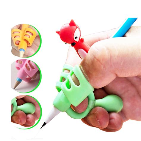 다양한 조합의 자세 교정 그립 펜꽂이 학생용 문구 필기 보조 연습 도구 10 개 데스크 액세서리 및 주최자