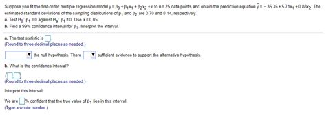 Solved Suppose You Fit The First Order Multiple Regression