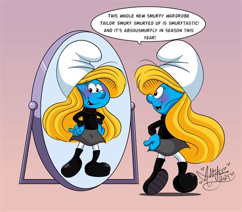 Smurfette In A Turtleneck Commission By Kiss The Iconist On Deviantart