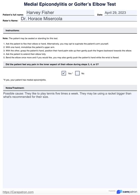 Medial Epicondylitis Test And Example Free Pdf Download