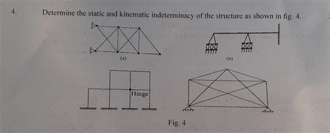 Solved Determine The Static And Kinematic Indeterminacy Of