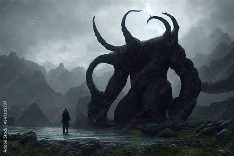Fantasy Giant Monster In Concept Norse Mythology Stock Illustration