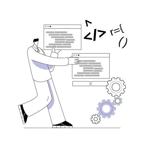 premium vector the developer programs the application