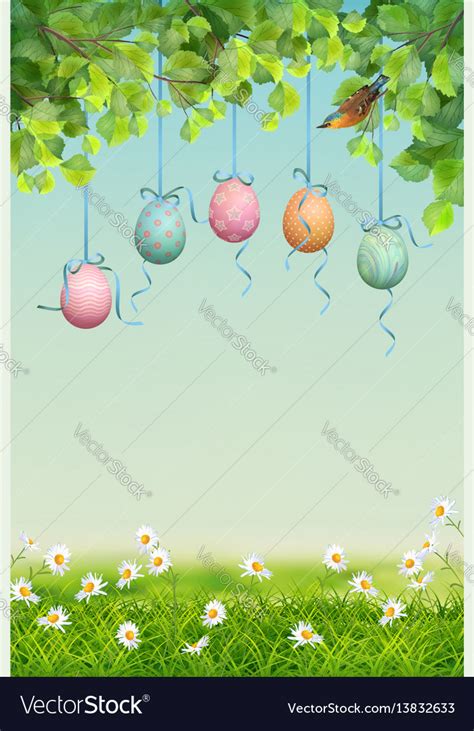 Easter Landscape Royalty Free Vector Image Vectorstock