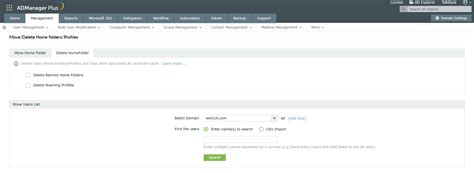 Active Directory Home Folder Management Tool Admanager Plus