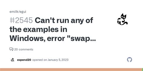 Cant Run Any Of The Examples In Windows Error Swap Contol Extrensions Are Not Supported
