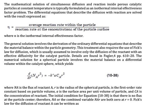 solved the mathematical solution of simultaneous diffusion