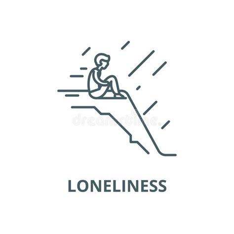 Loneliness Vector Line Icon Linear Concept Outline Sign Symbol Stock Vector Illustration Of