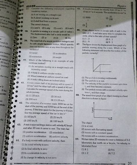 The Figure Shows The Displacement Time Graph Of A Does Not Become Zero At