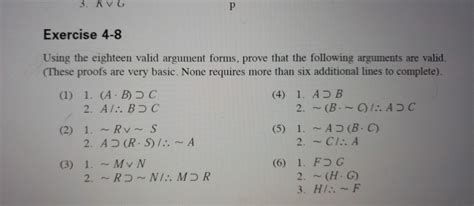 Solved Exercise 4 12 Prove Valid Using The Eighteen Valid