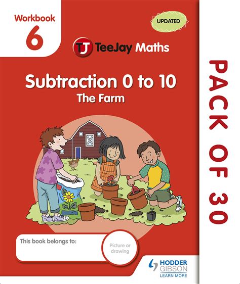 Teejay Maths Cfe Early Level Workbook 6 Pack Of 30 Subtraction 0 To 10 The Farm