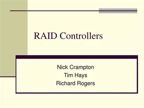 PPT RAID Controllers PowerPoint Presentation Free Download ID