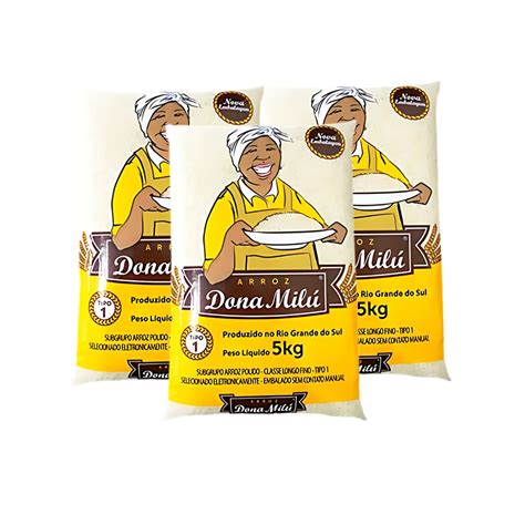 Arroz Tipo 1 Dona Milu 5kg Atacado 6 Unidades Shopee Brasil