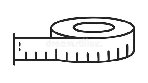Retractable Measuring Tape Outline Icon For Measurement Vector Design Generative Ai Stock