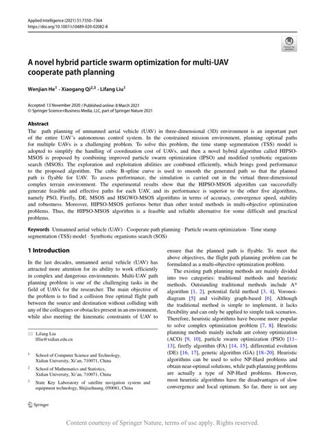 A Novel Hybrid Particle Swarm Optimization For Multi Uav Cooperate Path
