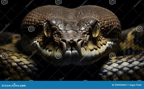 Portrait Of A Python With Piercing Eyes Stock Illustration