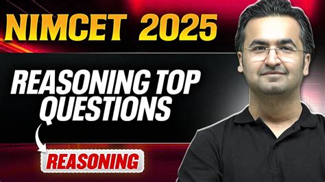 Nimcet 2025 Reasoning Top Questions Nimcet 2025 Reasoning Pw Youtube