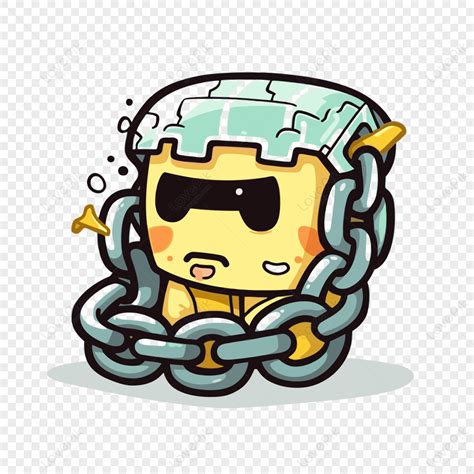 사슬에 묶인 작은 벽돌 캐릭터 클립 아트 벡터상표 Png 일러스트 무료 다운로드 Lovepik