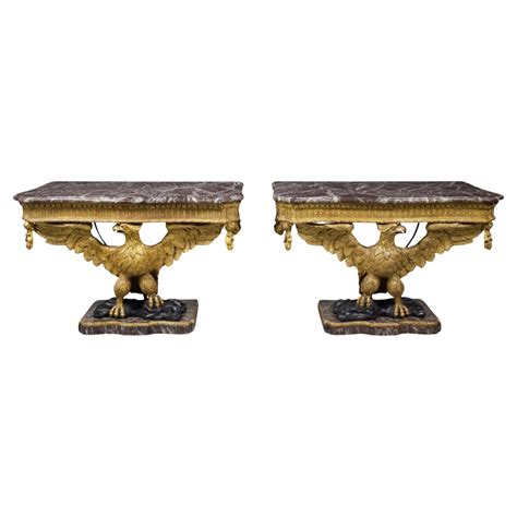 Pair William Kent Style Eagle Console Tables Circa 1880 For Sale At