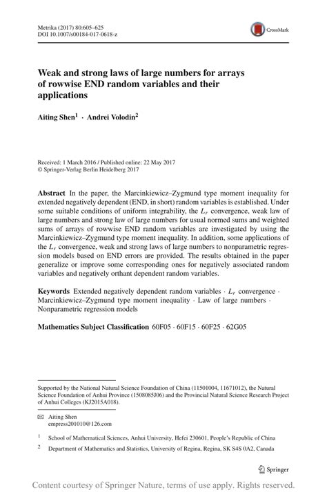 Weak And Strong Laws Of Large Numbers For Arrays Of Rowwise End Random Variables And Their