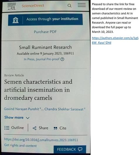 PDF Semen Characteristics And Artificial Insemination In Camel